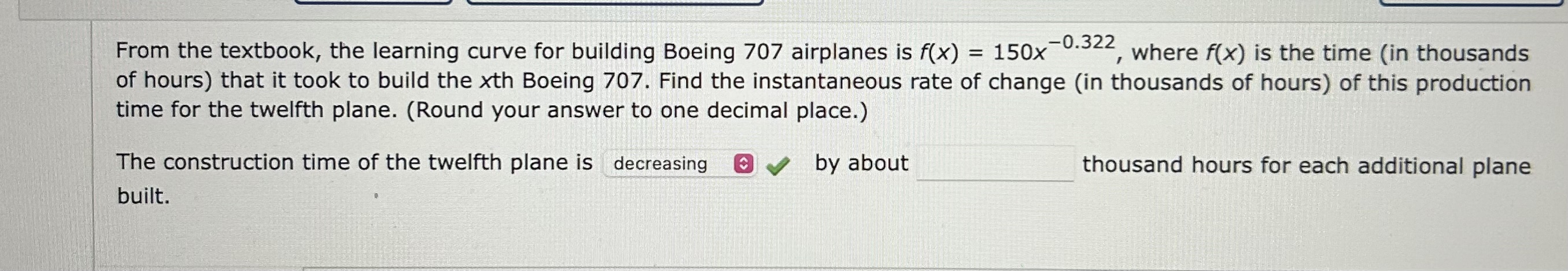 Solved From the textbook, the learning curve for building | Chegg.com