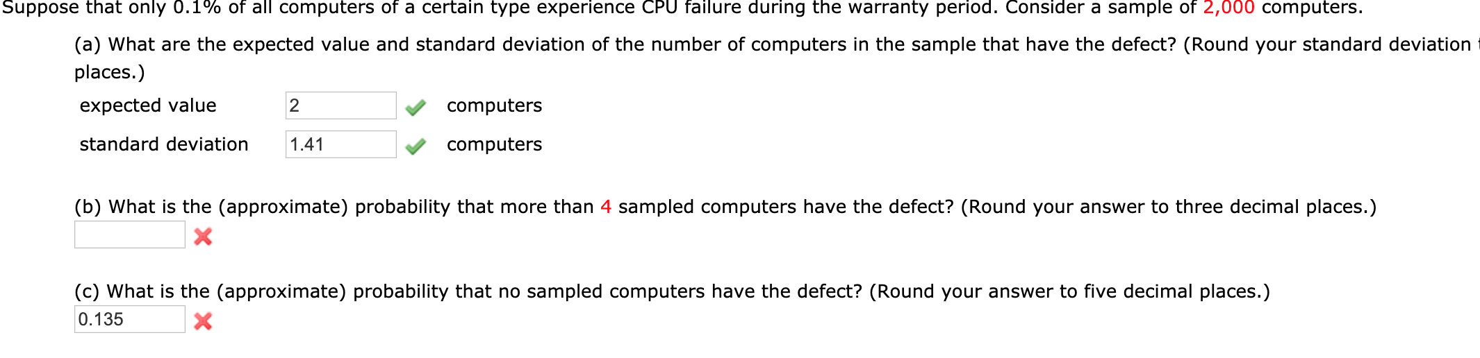 Solved Suppose that only 0.1% of all computers of a certain | Chegg.com