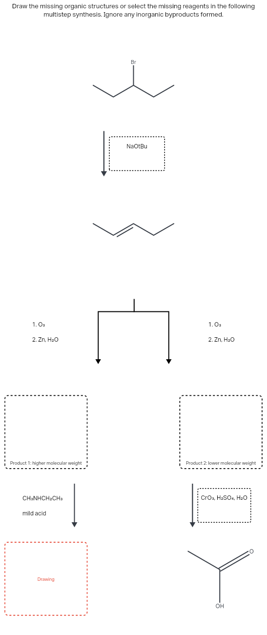 Solved Draw the missing organic structures or select the | Chegg.com