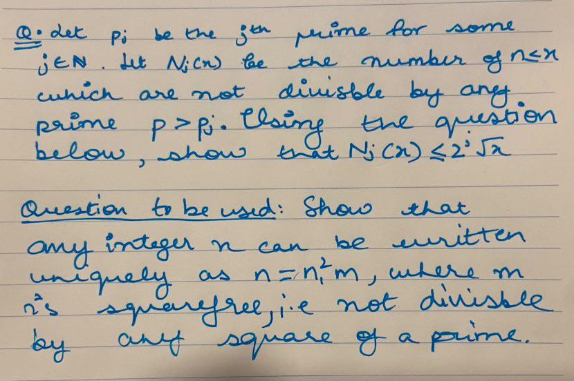 Q. det pi be the j th prime for some j∈N. Let Nj(x) | Chegg.com