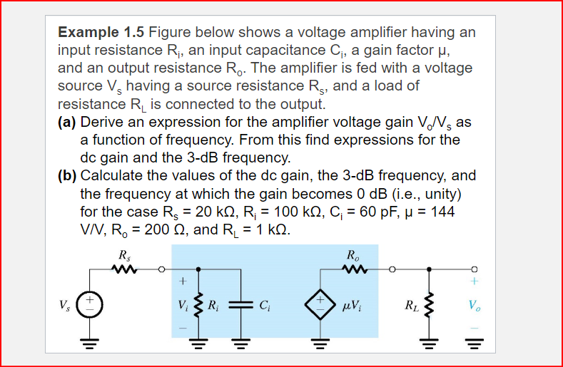 Solved Example 1 5 Figure Below Shows A Voltage Amplifier