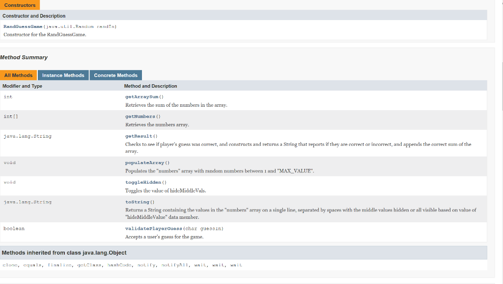 Solved Constructors Constructor and Description | Chegg.com