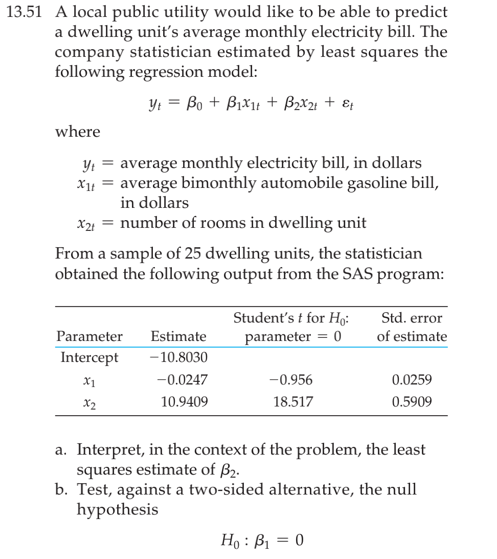 Solved 13.51 A local public utility would like to be able to | Chegg.com