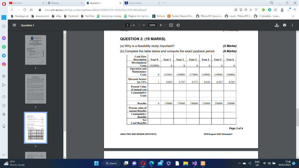 Solved (a) Why is a feasibility study important? (b) | Chegg.com
