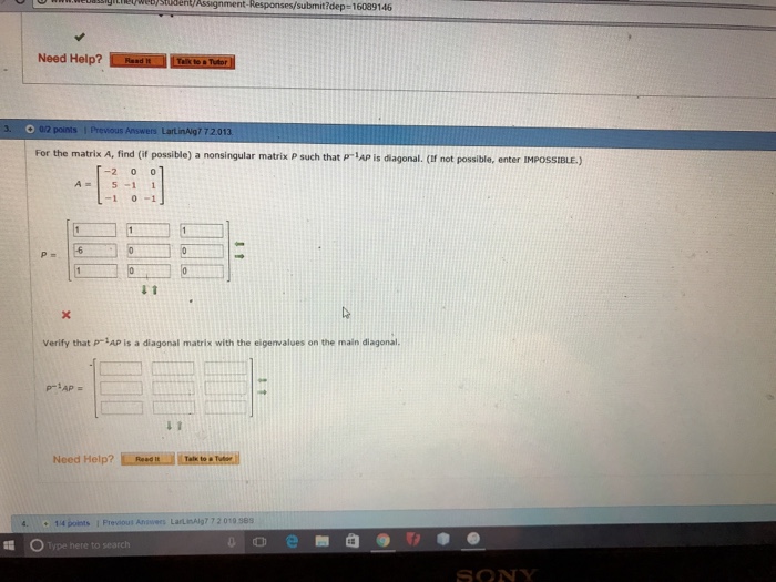 Solved For the matrix A, find (if possible) a nonsingular | Chegg.com Solved For the matrix A, find (if possible) a nonsingular | Chegg.com