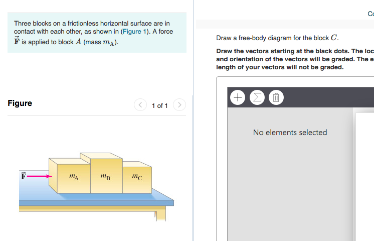 Solved Constants Three blocks on a frictionless horizontal | Chegg.com