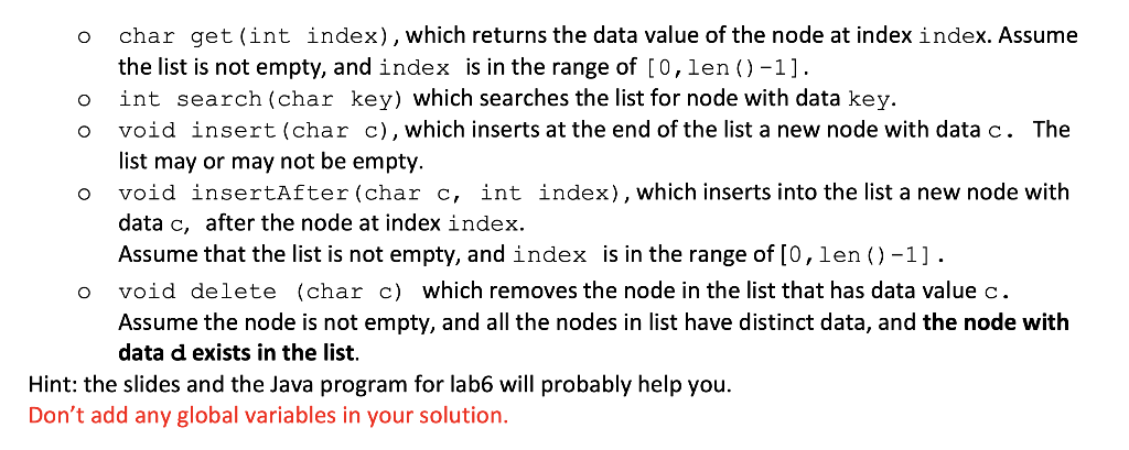 Solved . Implementation You are provided with a partially | Chegg.com