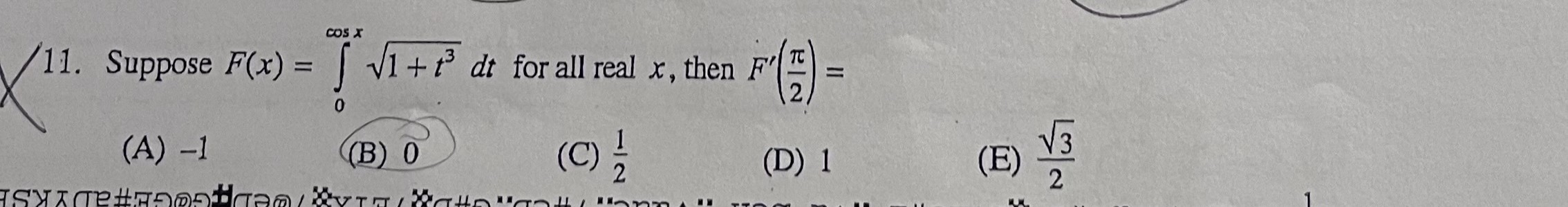 Solved Suppose F(x)=∫0cosx1+t32dt ﻿for all real x, ﻿then | Chegg.com