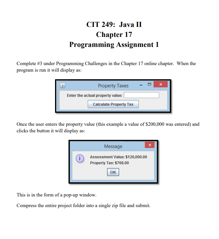 Solved CIT 249: Java II Chapter 17 Programming Assignment 1 | Chegg.com