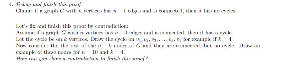 Solved ControDebug and finish this proofClaim: If a graph G | Chegg.com