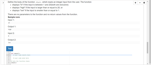 Solved Define the body of the function check, which reads an | Chegg.com