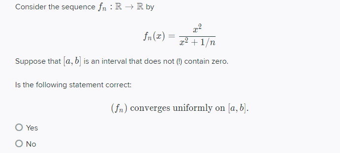 Solved Consider the sequence fn: RR by x2 fn (2) = 22 +1/n | Chegg.com