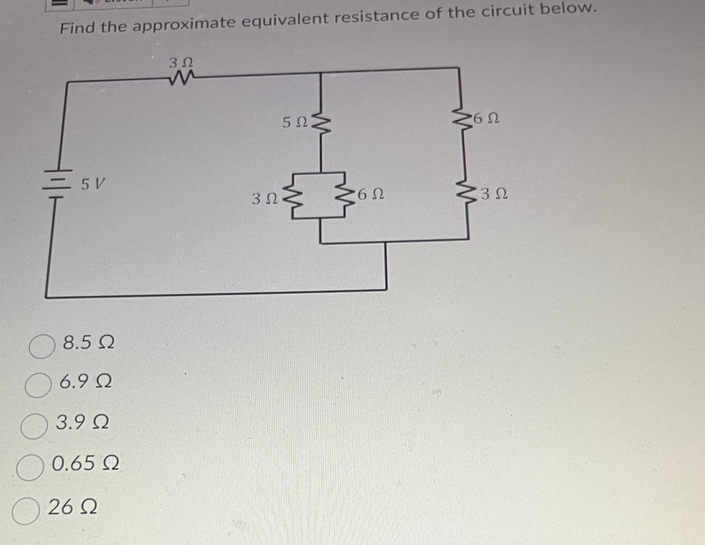 Solved Find the approximate equivalent resistance of the | Chegg.com