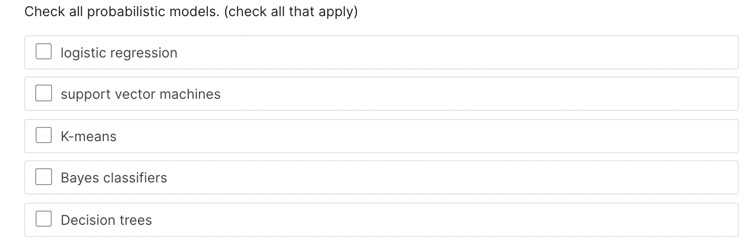 Solved Check all probabilistic models. (check all that | Chegg.com