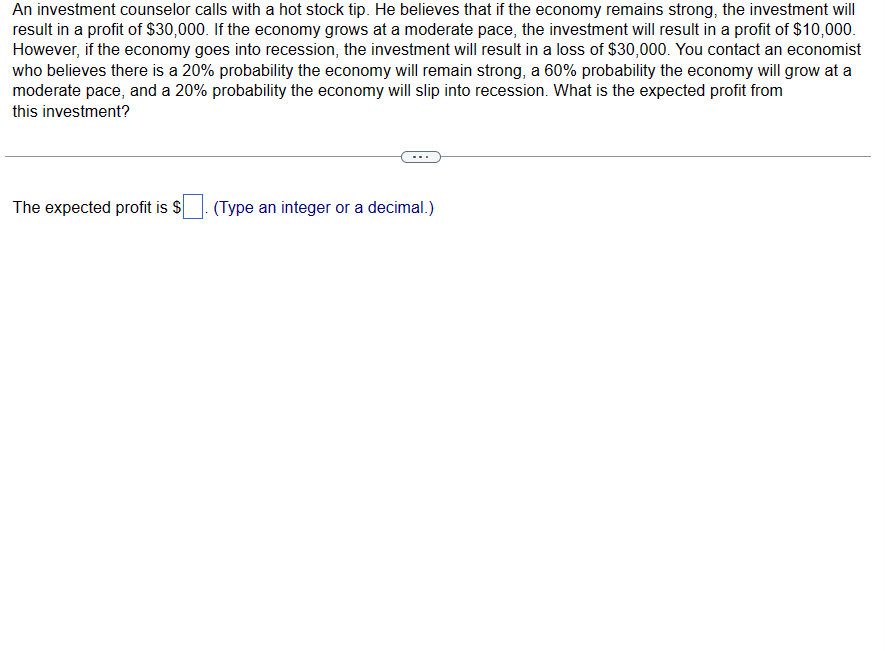 Solved An investment counselor calls with a hot stock tip. | Chegg.com