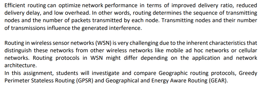Solved Routing mechanism of Greedy Perimeter Stateless | Chegg.com