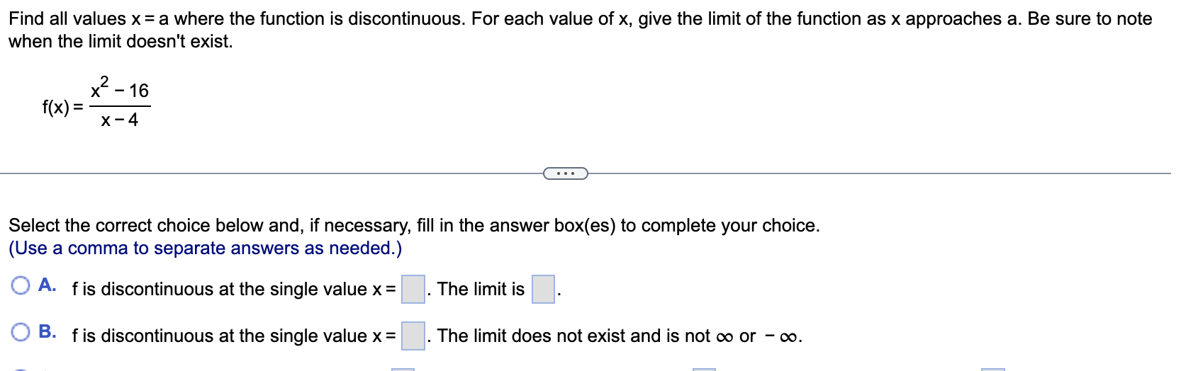 Solved Find All Values X A Where The Function Is