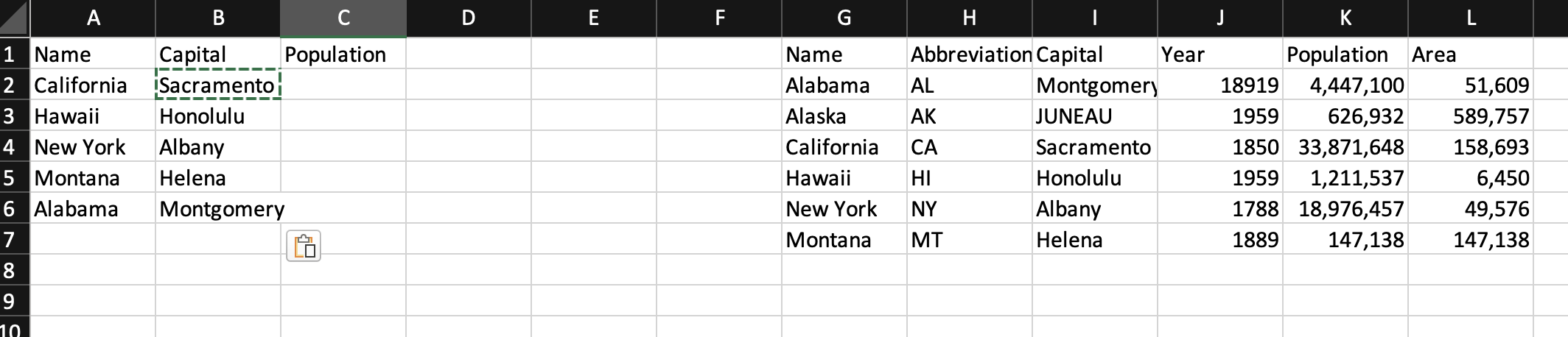 Solved USE VLOOKUP TO FIND POPULATION USING GIVEN INFO | Chegg.com