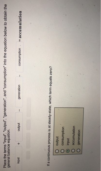 Solved Place the terms "input", "output", "generation", and | Chegg.com