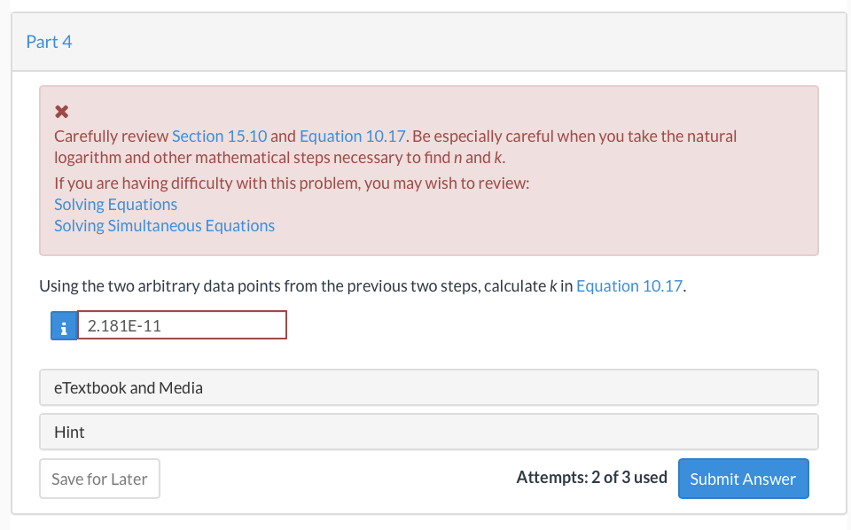 Solved Determine values for the constants n and k (Equation | Chegg.com
