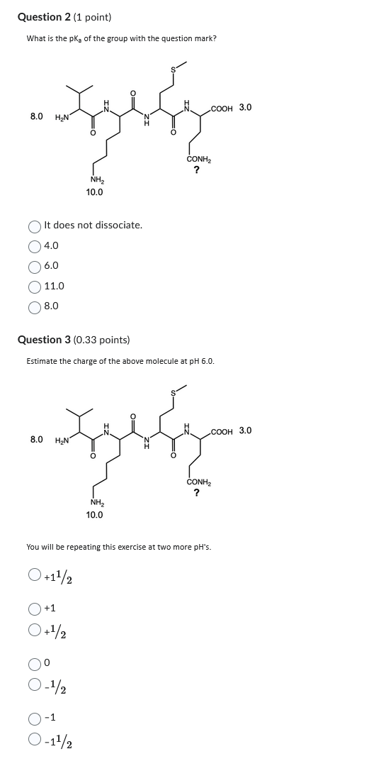 Solved What is the pKa of the group with the question mark? | Chegg.com