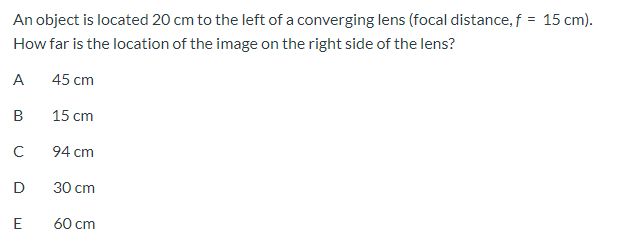 Solved An object is located 20 cm to the left of a | Chegg.com