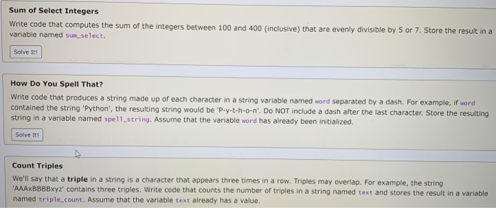 Solved Sum Of Select Integers Write Code That Computes The 