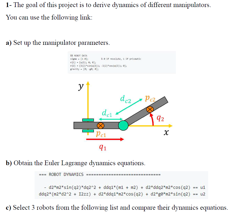 Solved c) Select 3 robots from the following list and | Chegg.com