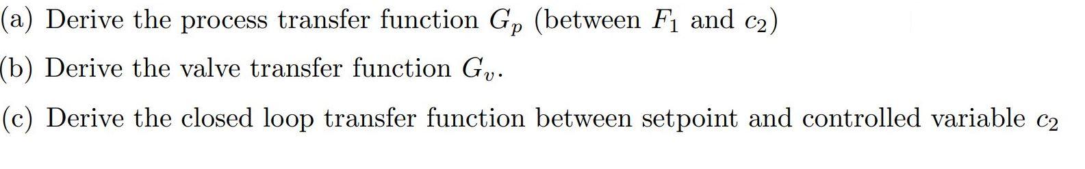 (a) Derive the process transfer function Gp (between | Chegg.com