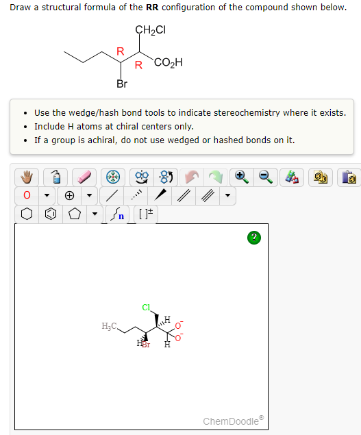 Solved Draw a structural formula of the RR ﻿configuration of | Chegg.com
