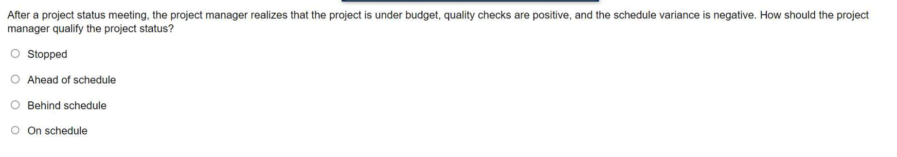 Solved After a project status meeting, the project manager | Chegg.com