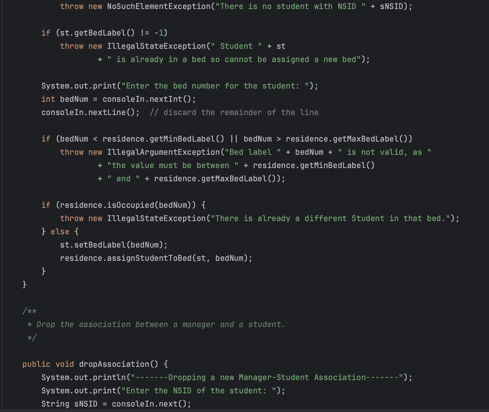 Solved Task Recall the ResidenceSystem class from Assignment | Chegg.com