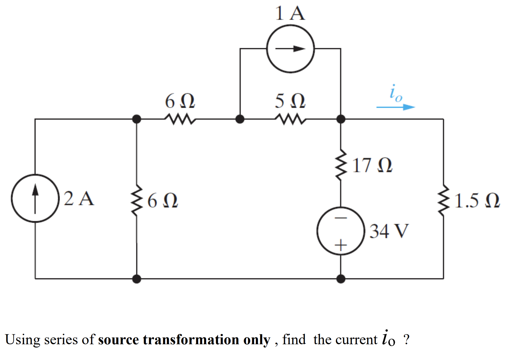 Solved Using series of source transformation only , find the | Chegg.com