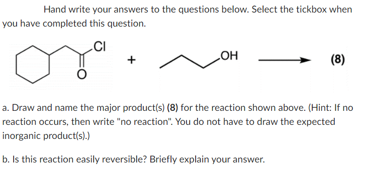 Solved Hand write your answers to the questions below. | Chegg.com