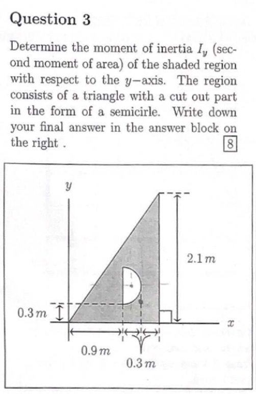 Solved Question 3Determine the moment of inertia | Chegg.com
