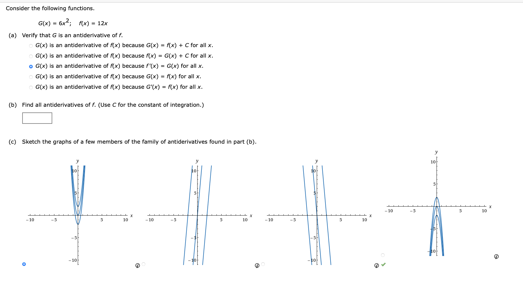 Solved Consider the following functions. G(x)=6x2;f(x)=12x | Chegg.com