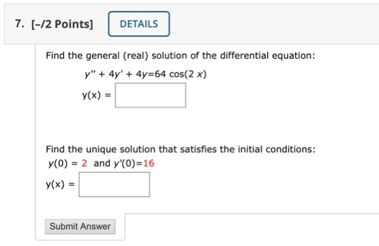 Solved 1. Find the general (real) solution of the | Chegg.com