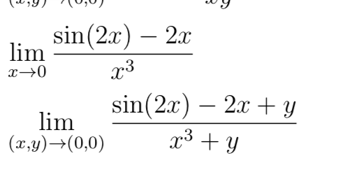 Solved 2-0 sin(2x) – 2x lim X3 sin(2x) – 2x + y lim | Chegg.com
