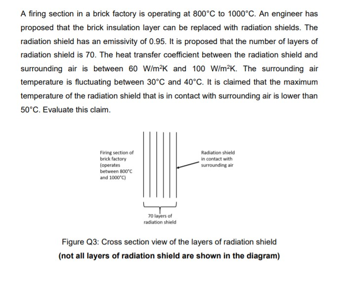 Solved A firing section in a brick factory is operating at | Chegg.com