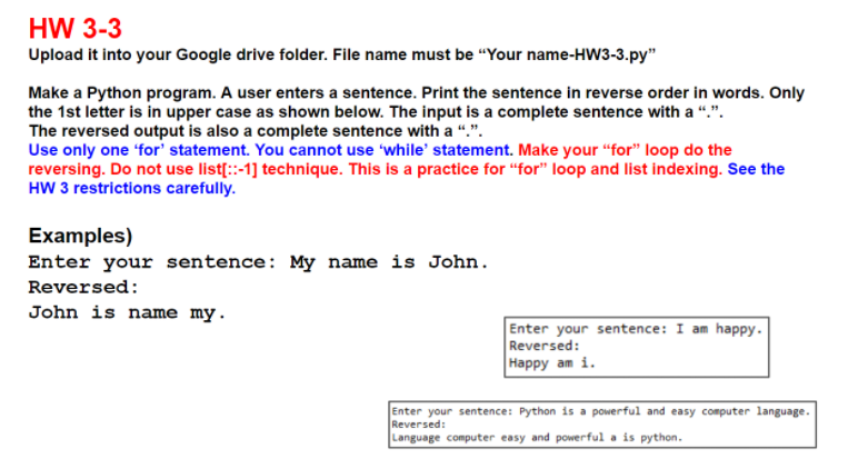 Solved 3.3 Solutions: sentence = input("Enter your | Chegg.com