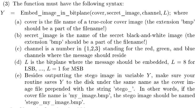Solved Implement a Matlab routine that hides a secret | Chegg.com