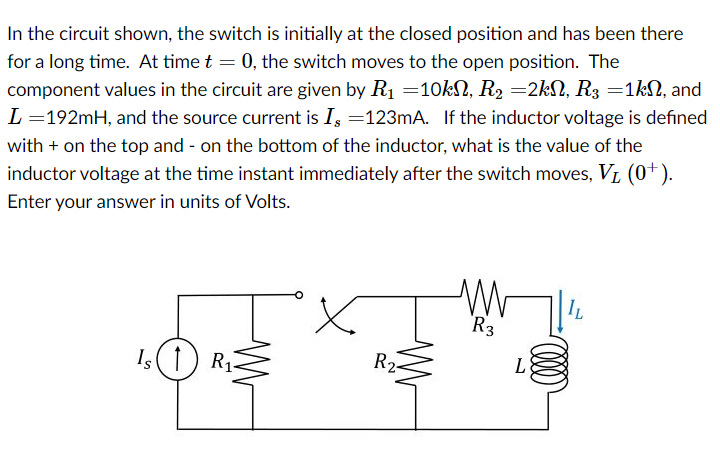 Solved In the circuit shown, the switch is initially at the | Chegg.com