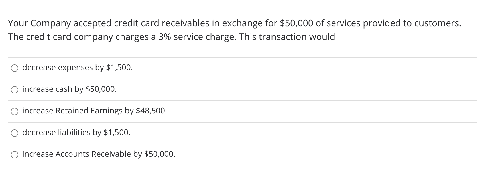 Solved Your Company accepted credit card receivables in | Chegg.com