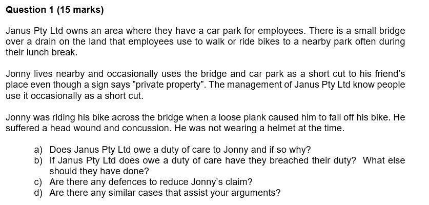 Solved Question 1 (15 marks) Janus Pty Ltd owns an area | Chegg.com Solved Question 1 (15 marks) Janus Pty Ltd owns an area | Chegg.com