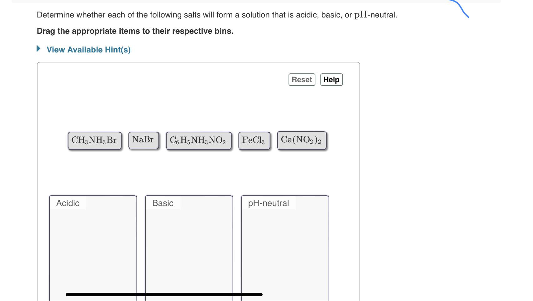 Solved Determine whether each of the following salts will | Chegg.com