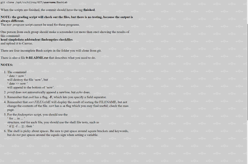 Bash Scripts This assignment should be submitted | Chegg.com