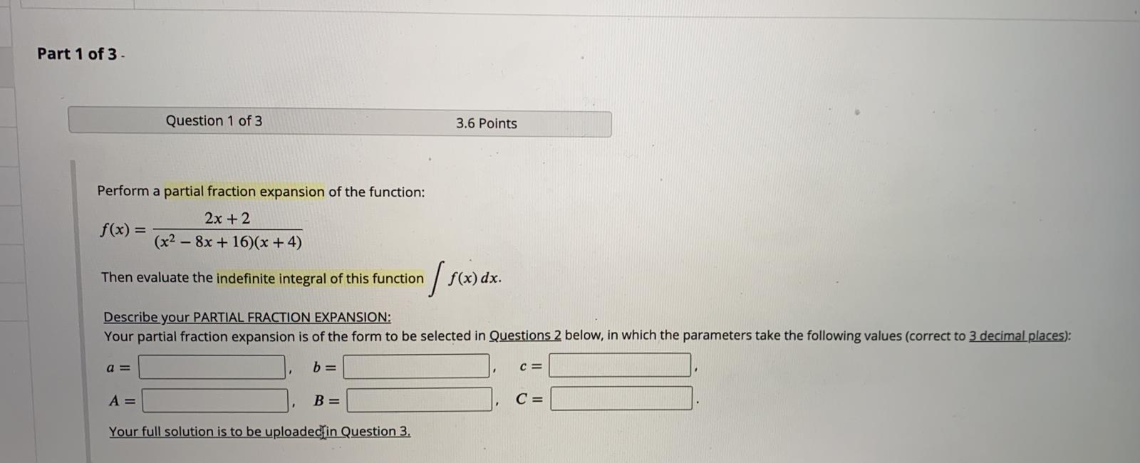 Solved Question 3 of 3 O Points Upload your solution for | Chegg.com