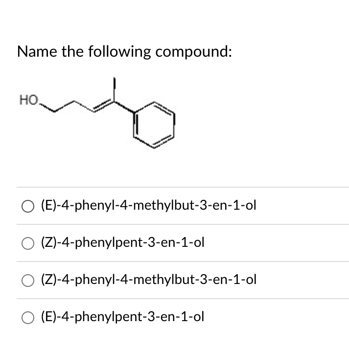 Solved Name the following compound: | Chegg.com