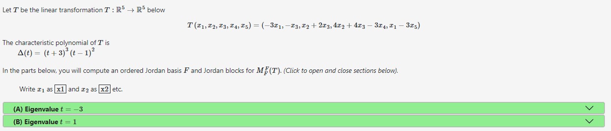 Solved Let T ﻿be the linear transformation T:R5→R5 | Chegg.com