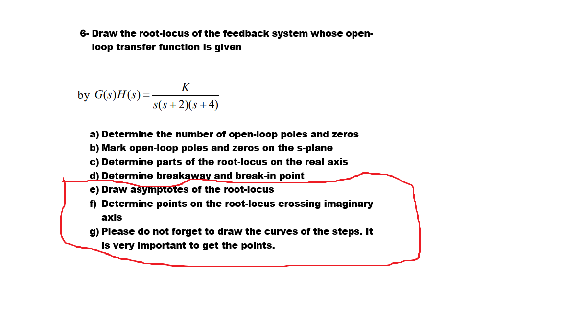 Solved 6- Draw the root-locus of the feedback system whose | Chegg.com